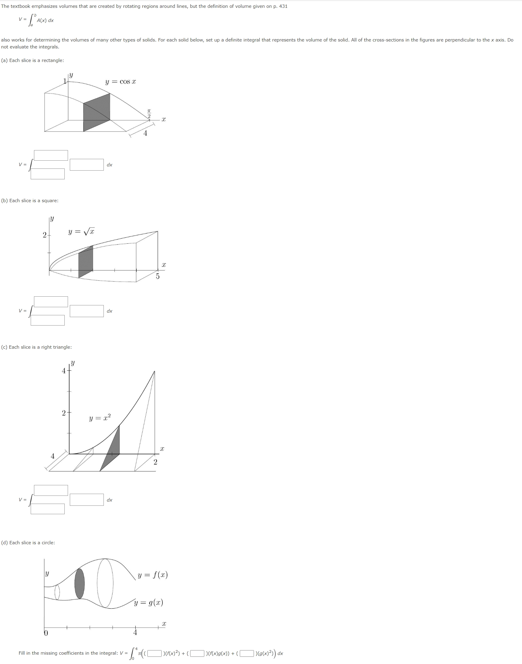Solved The textbook emphasizes volumes that are created by | Chegg.com