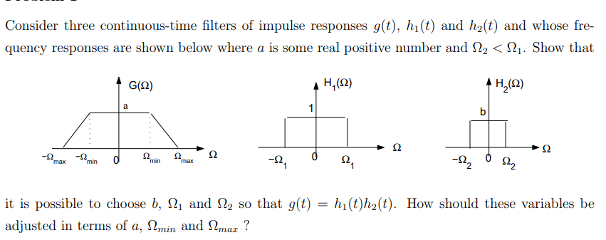 Solved Consider three continuous-time filters of impulse | Chegg.com