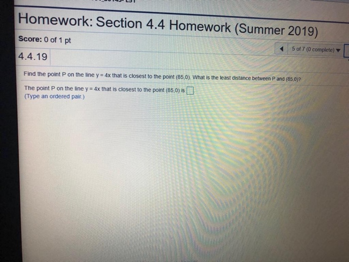 Solved Homework Section 4 4 Homework Summer 2019 Score 0