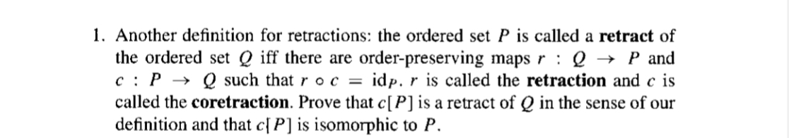Solved Another definition for retractions: the ordered set P | Chegg.com