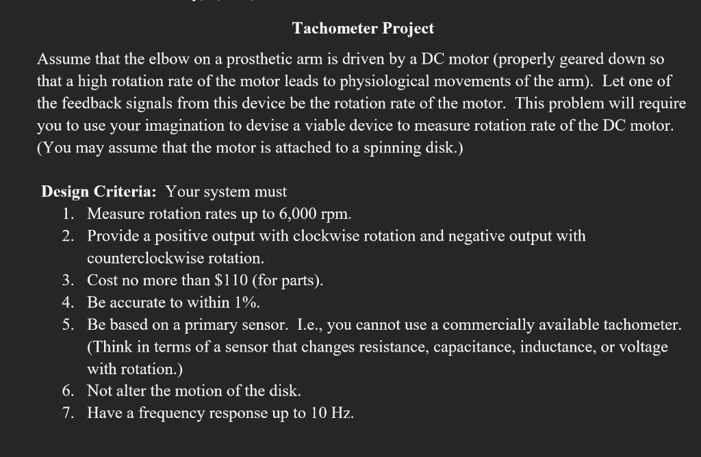 Solved Tachometer Project Assume that the elbow on a | Chegg.com