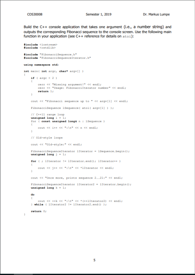 Cos30008 Semester 1 2019 Dr Markus Lumpe Problem