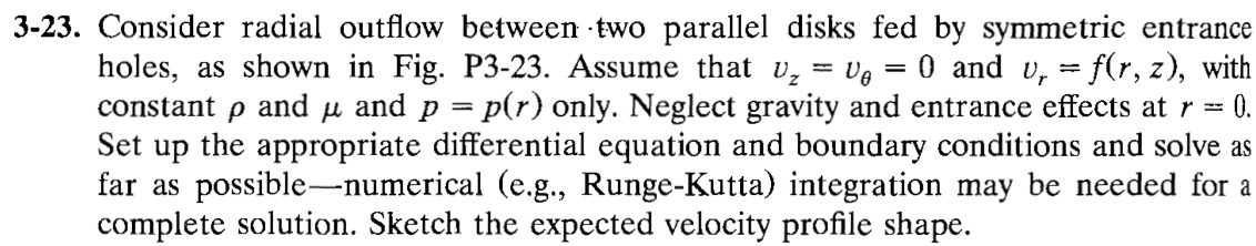Solved -23. Consider radial outflow between two parallel | Chegg.com