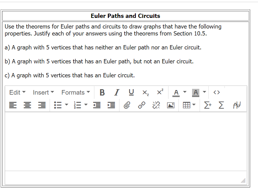 Solved Euler Paths and Circuits Use the theorems for Euler | Chegg.com