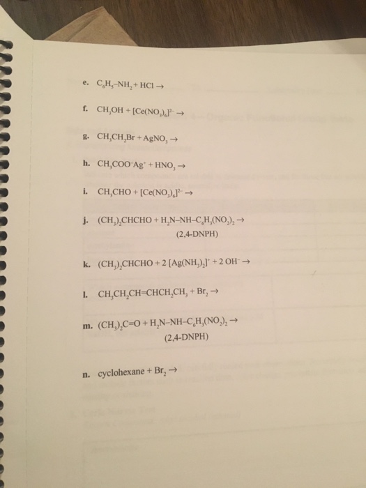 Solved g. CH,CH,Br+AgNO,- h. CHCOoO Ag+ HNO,- j. (CH3)CHCHO | Chegg.com
