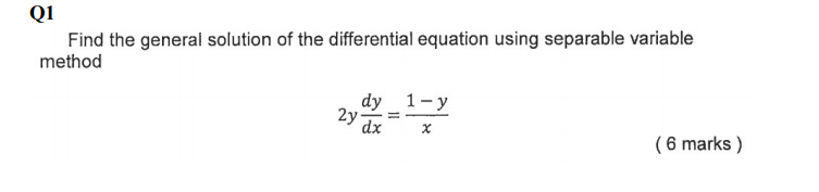 Solved Q1 Find the general solution of the differential | Chegg.com
