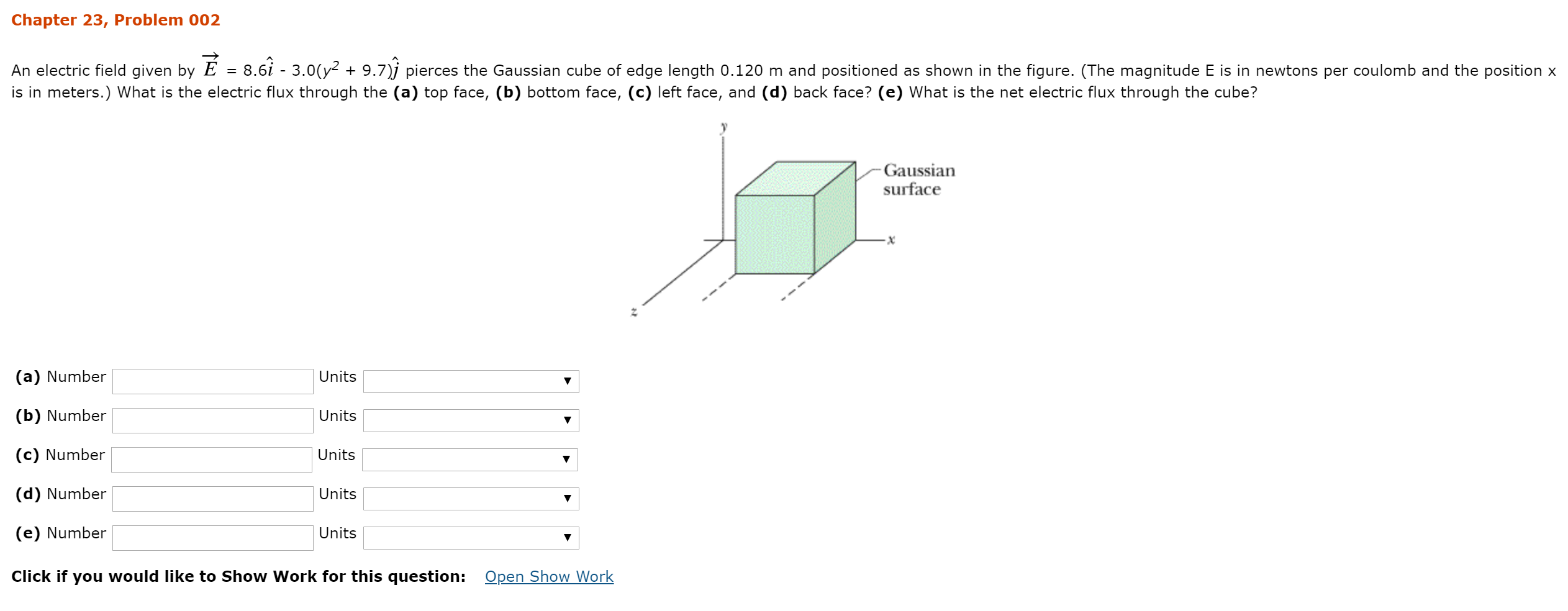 Solved Chapter 23, Problem 002 An electric field given by E | Chegg.com