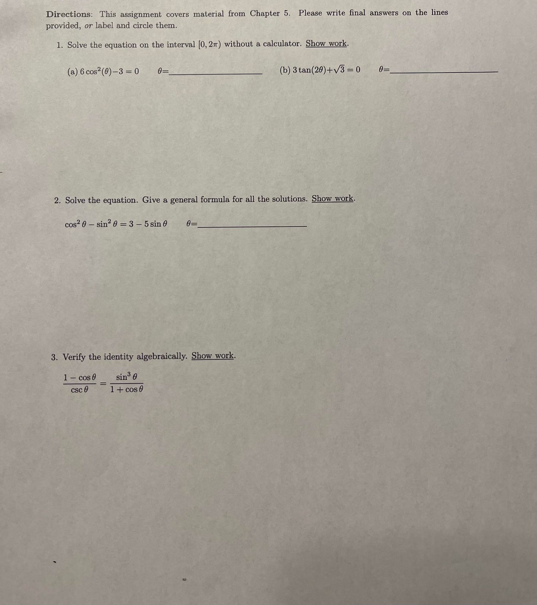 Solved Directions: This assignment covers material from | Chegg.com