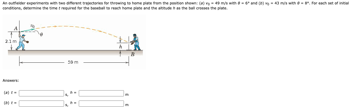 Solved An outfielder experiments with two different | Chegg.com
