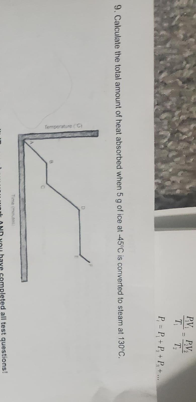 Solved PV PV2 T, T, T T, P = P + P + P + ... 9. Calculate | Chegg.com