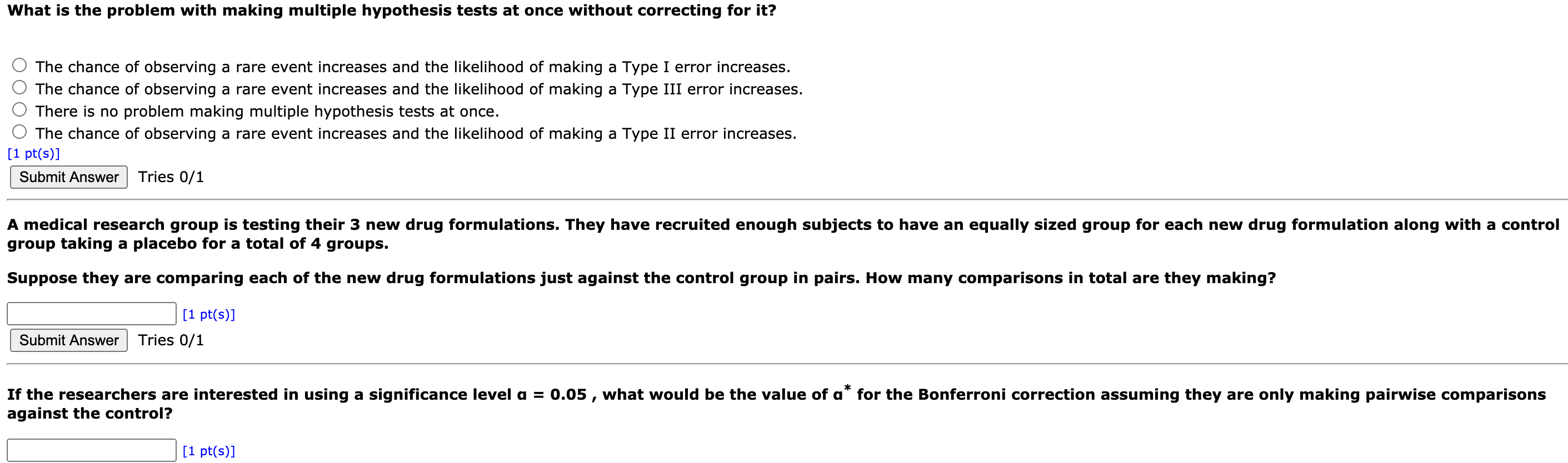 Solved What is the problem with making multiple hypothesis | Chegg.com