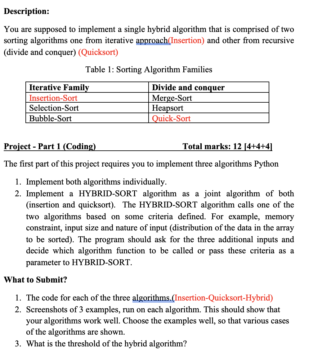 Solved Description: You are supposed to implement a single | Chegg.com