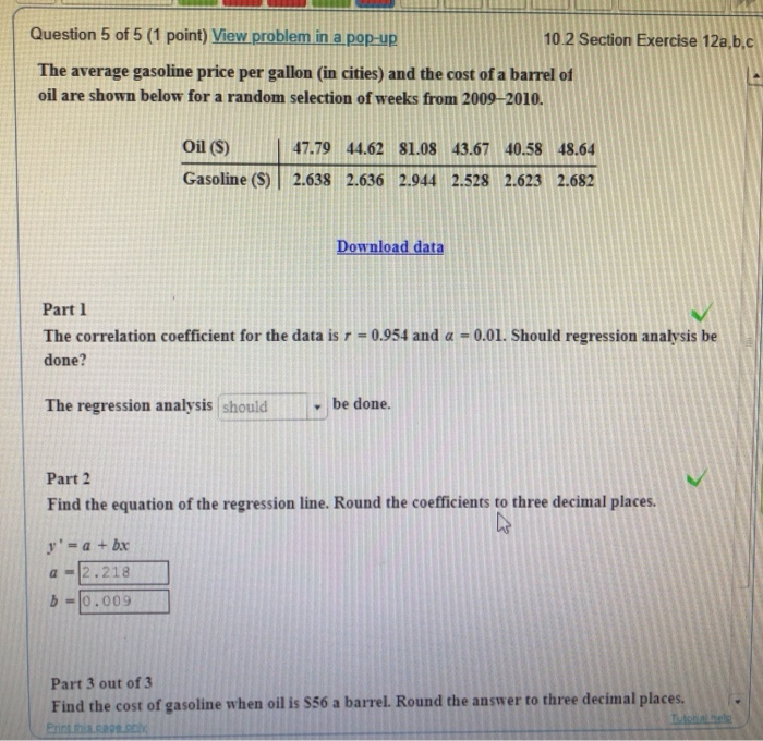 Solved Question 5 of 5 (1 point) View problem in a pop-up | Chegg.com