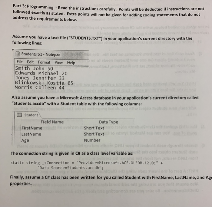 amming Read the instructions carefully. Points will | Chegg.com