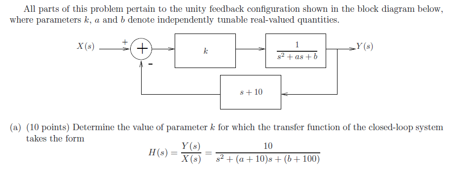 Solved All parts of this problem pertain to the unity | Chegg.com