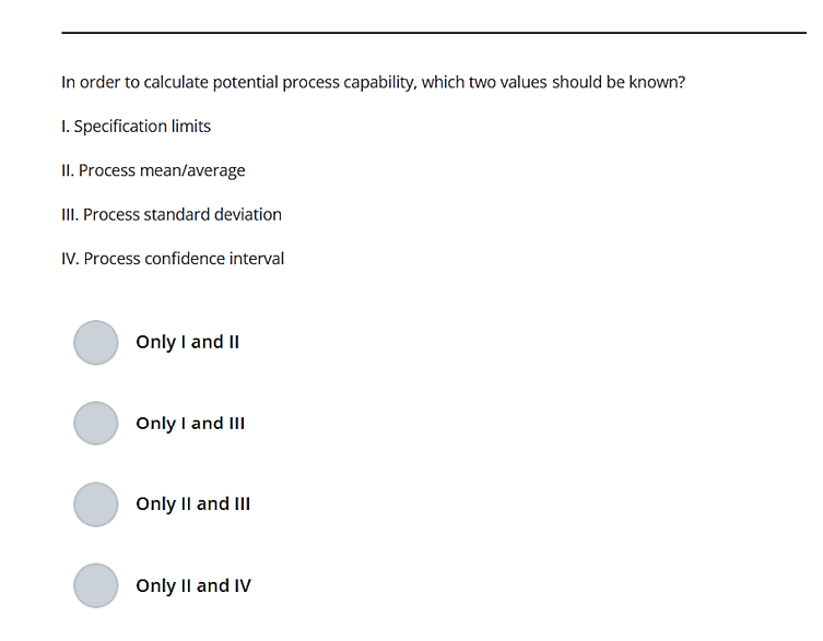 Solved In order to calculate potential process capability, | Chegg.com