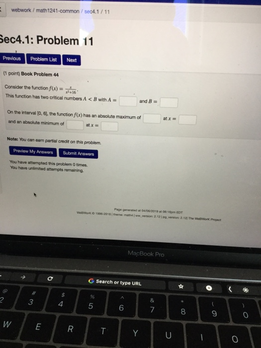 Solved webwork/ math 1241-common / sec4.1/11 ec4.1: Problem | Chegg.com