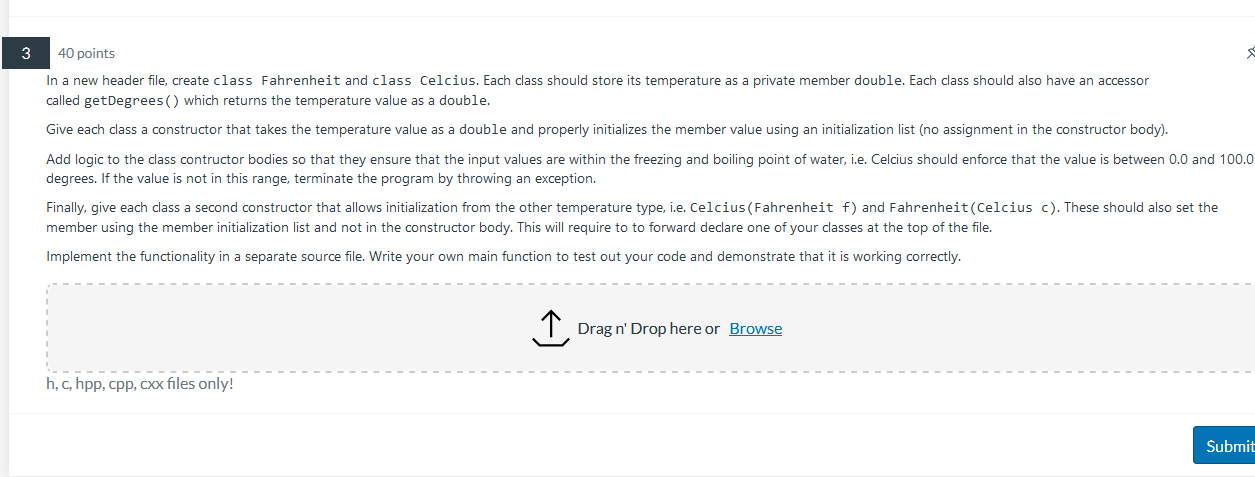 Solved called getDegrees ( ) which returns the temperature | Chegg.com