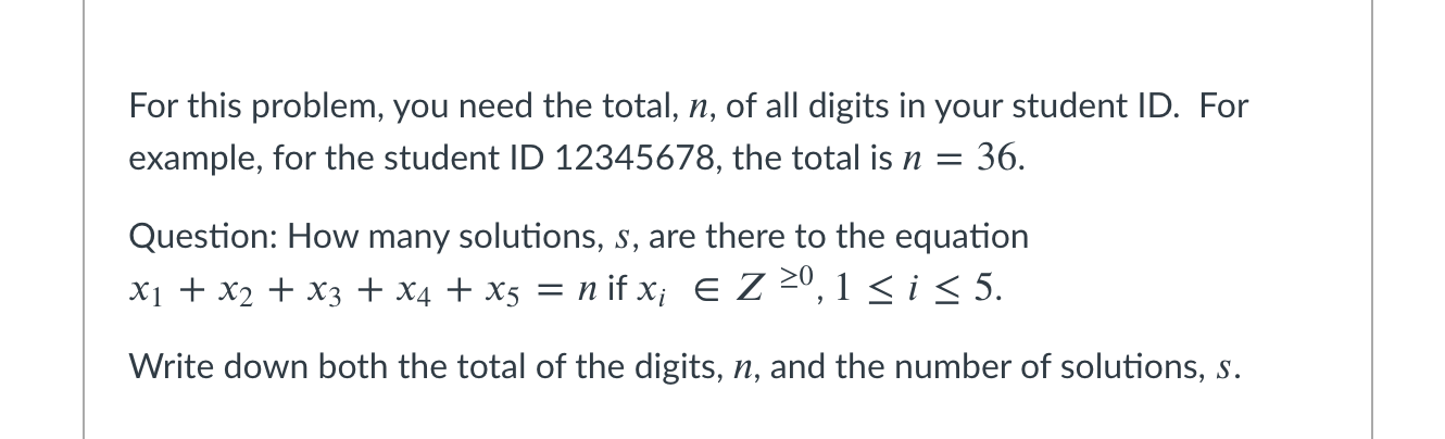 Solved For this problem, you need the total, n, of all | Chegg.com