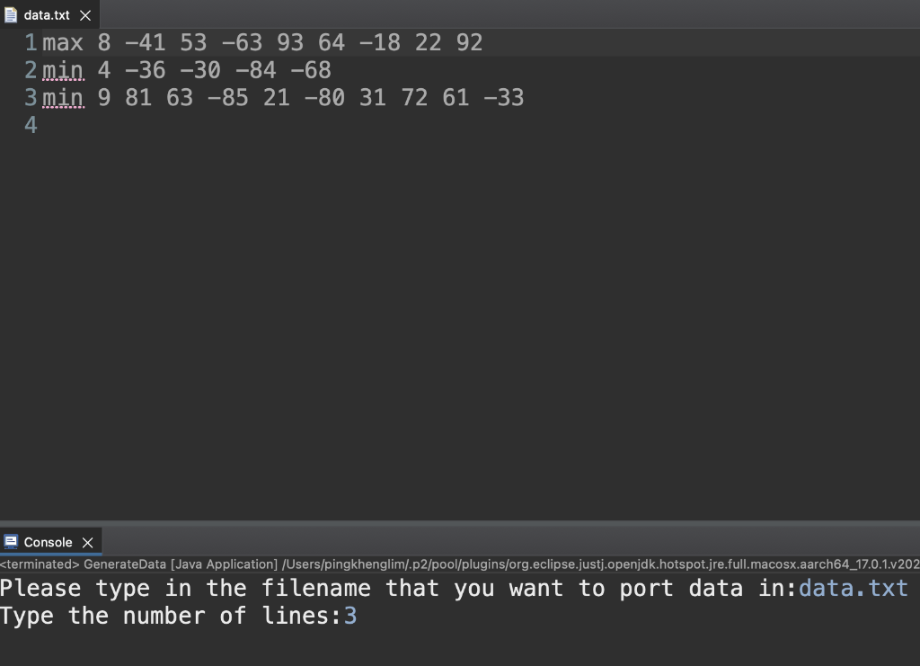Solved import java.io.File; public class GenerateData { | Chegg.com