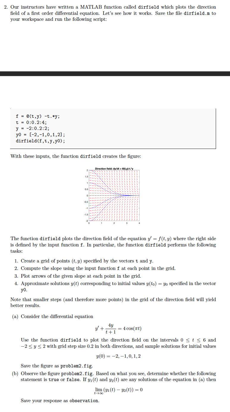 Solved 2. Our instructors have written a MATLAB function | Chegg.com