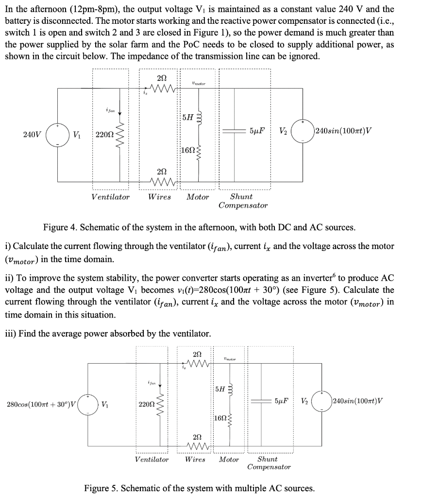 Solved In the afternoon (12pm−8pm), the output voltage V1 is | Chegg.com