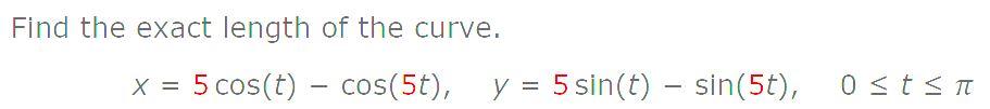 Solved Find the exact length of the curve. | Chegg.com
