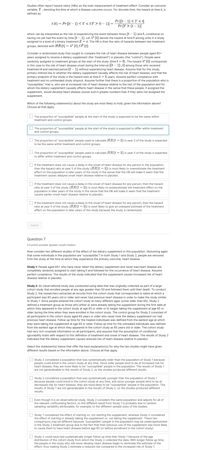 Solved Studies often report hazard ratios (HRs) as the main | Chegg.com
