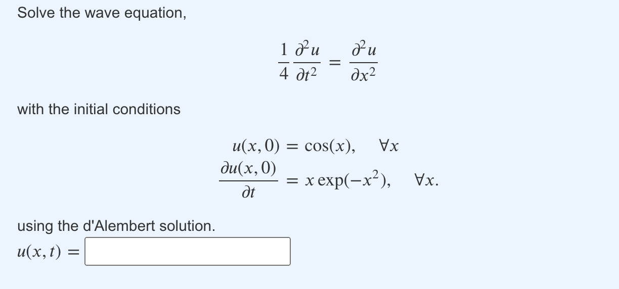 Solved Solve The Wave Equation14del2udelt2del2udelx2with