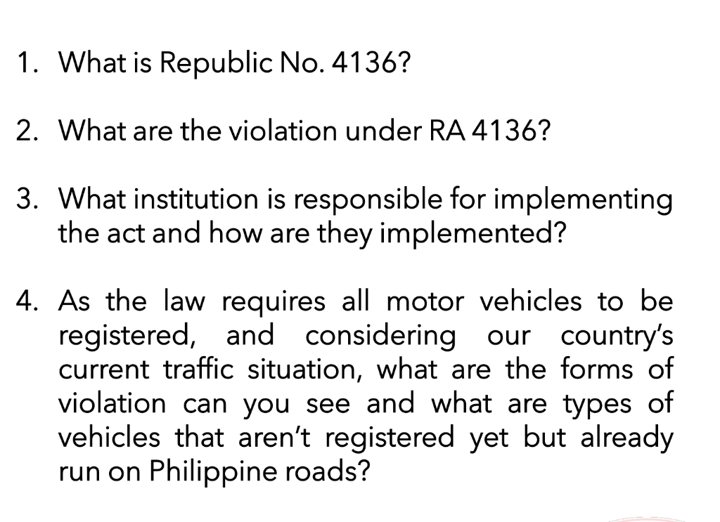 Solved 1 What Is Republic No 4136 2 What Are The Chegg