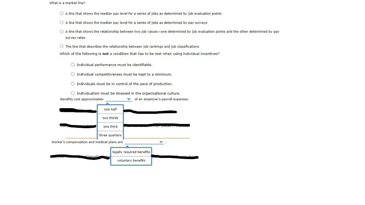 Solved What is a market line? O Aline that shows the median | Chegg.com