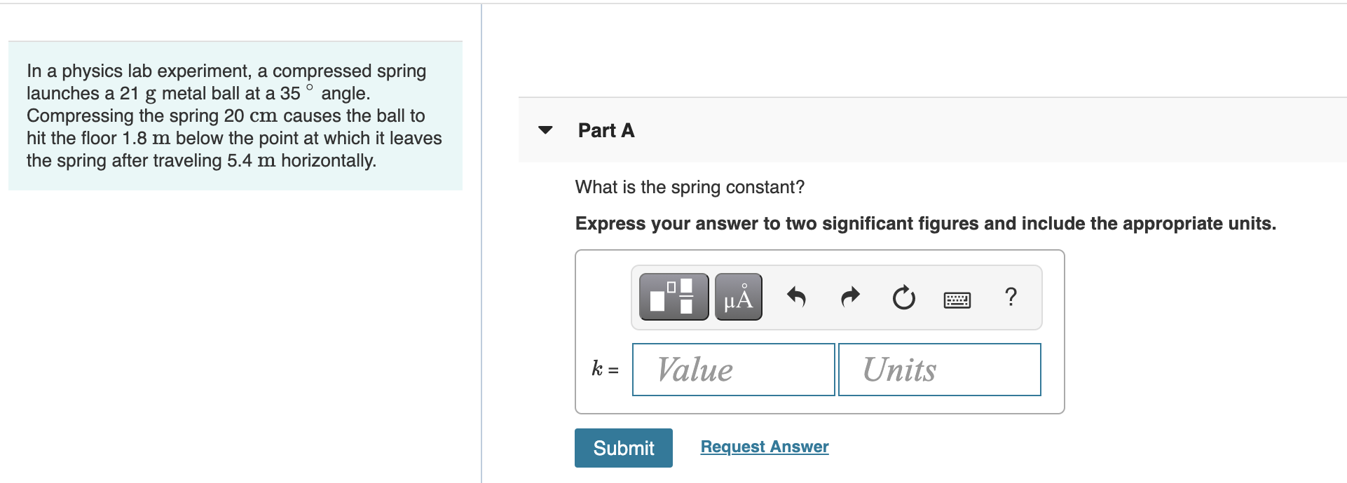 Solved o In a physics lab experiment, a compressed spring | Chegg.com