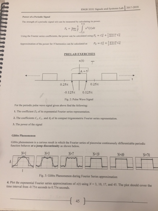 Solved ENGR 3331 Signals and Systems Lab 2017-2018 LAB 8 | Chegg.com