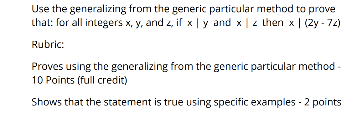 Solved Use the generalizing from the generic particular | Chegg.com
