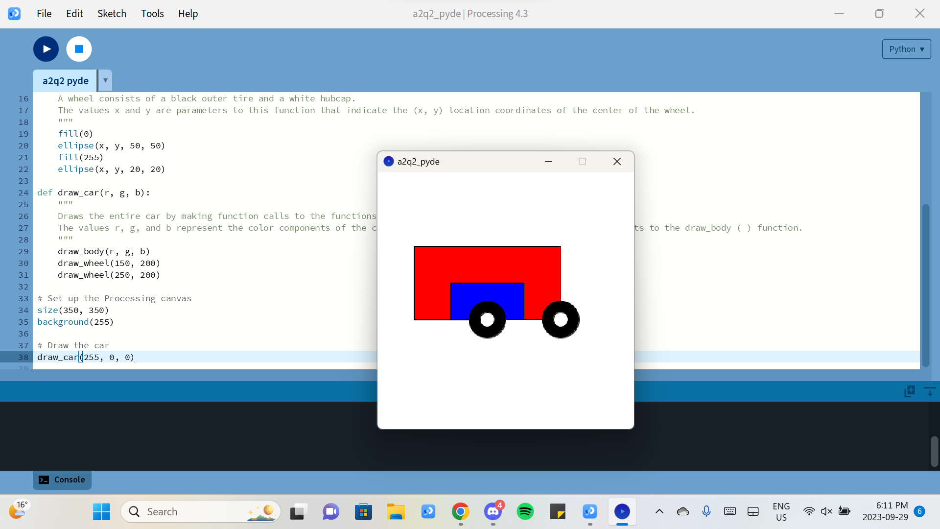 Solved Language: Python use ProcessingFor this problem, | Chegg.com