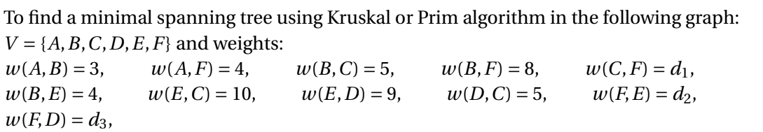 Solved To find a minimal spanning tree using Kruskal or Prim | Chegg.com