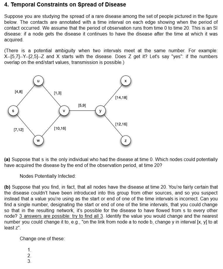 Solved Temporal Constraints on Spread of DiseaseSuppose you | Chegg.com