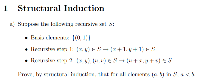 Solved Structural Induction a) Suppose the following | Chegg.com