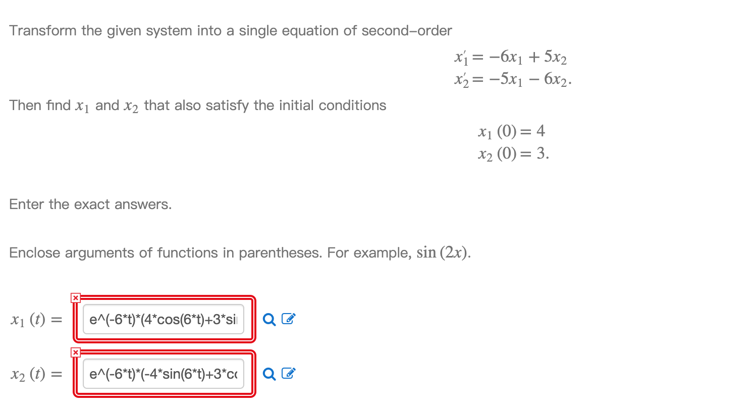 Solved Transform the given system into a single equation of | Chegg.com