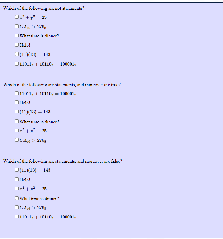 Solved Which of the following are not | Chegg.com