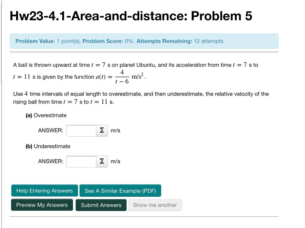 Solved Hw23-4.1-Area-and-distance: Problem 5 Problem Value: | Chegg.com