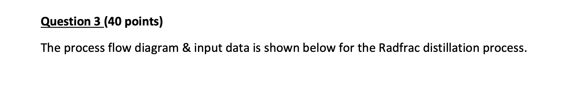 Solved Question 3 (40 points) The process flow diagram & | Chegg.com