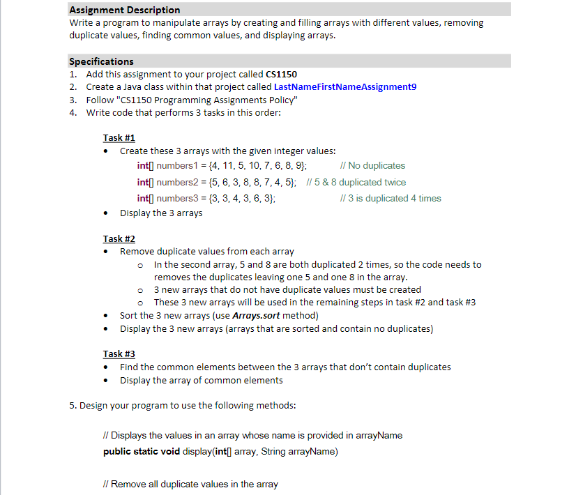 Solved Assignment Description Write a program to manipulate | Chegg.com