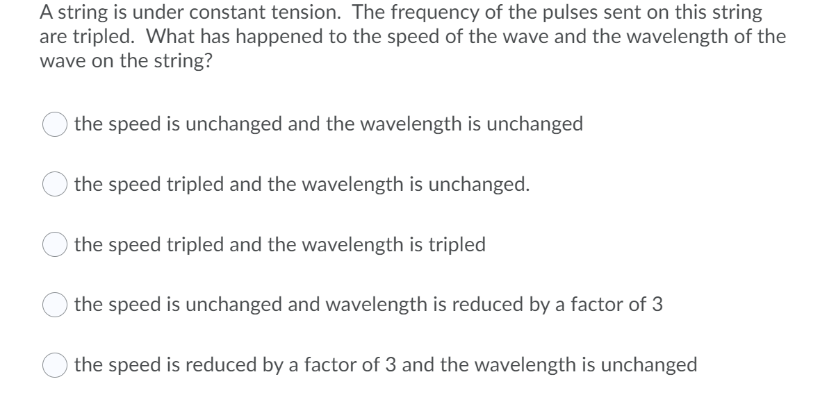 Solved A string is under constant tension. The frequency of | Chegg.com