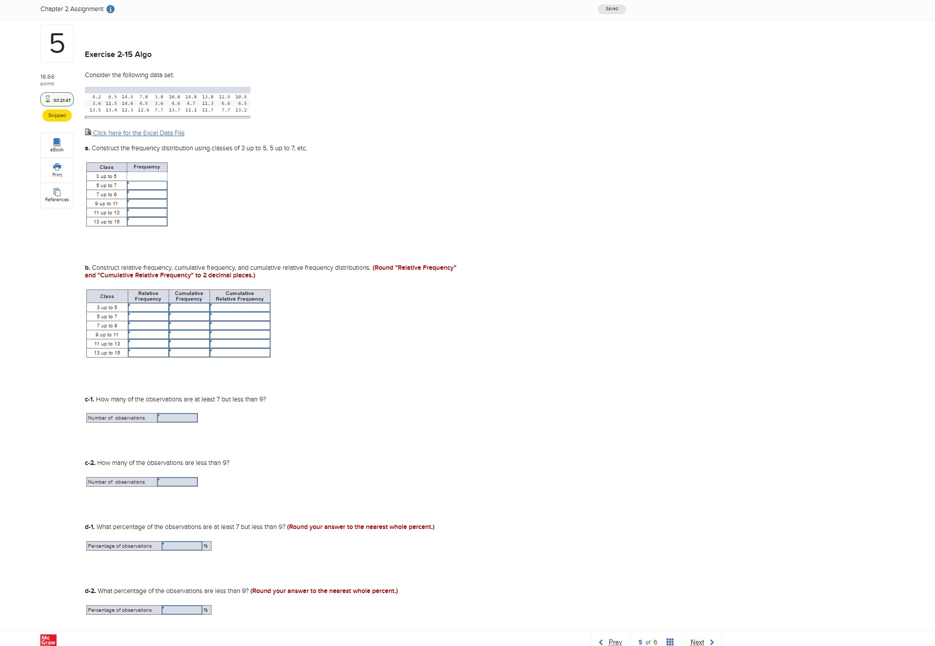 Solved Chapter 2 Assignment i Saved 5 Exercise 2-15 Algo | Chegg.com