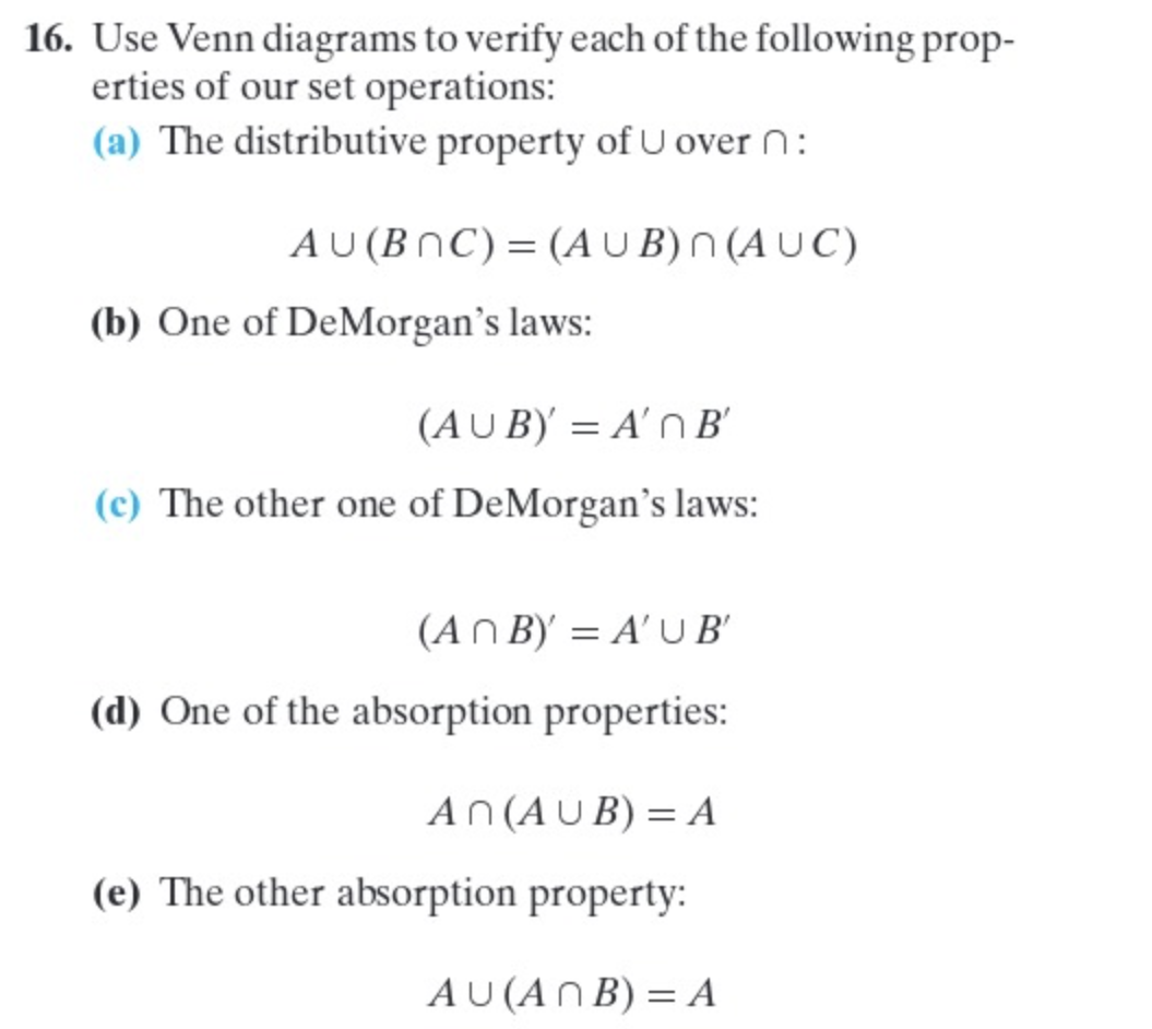 Solved 6. Use Venn diagrams to verify each of the following | Chegg.com