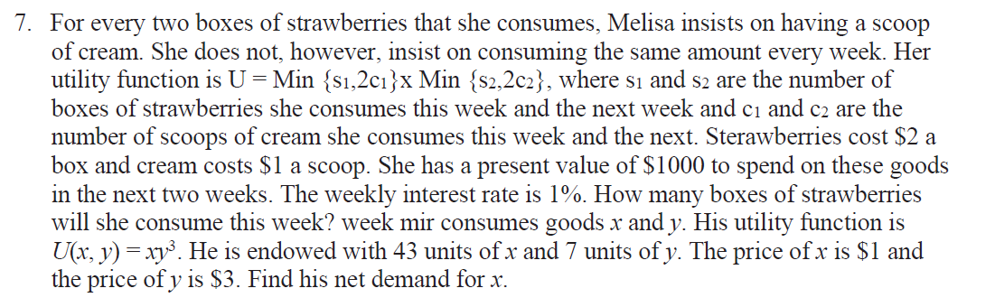 Solved For every two boxes of strawberries that she | Chegg.com
