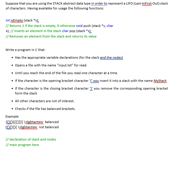 Solved Suppose that you are using the STACK abstract data | Chegg.com