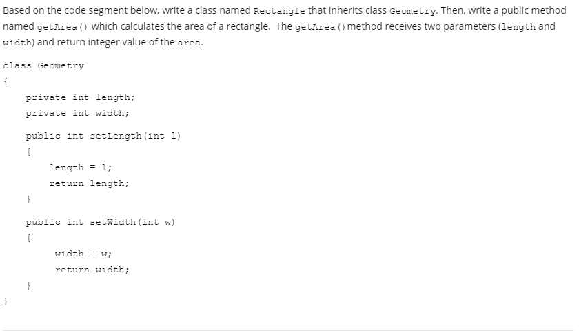 Solved Based on the code segment below, write a class named | Chegg.com