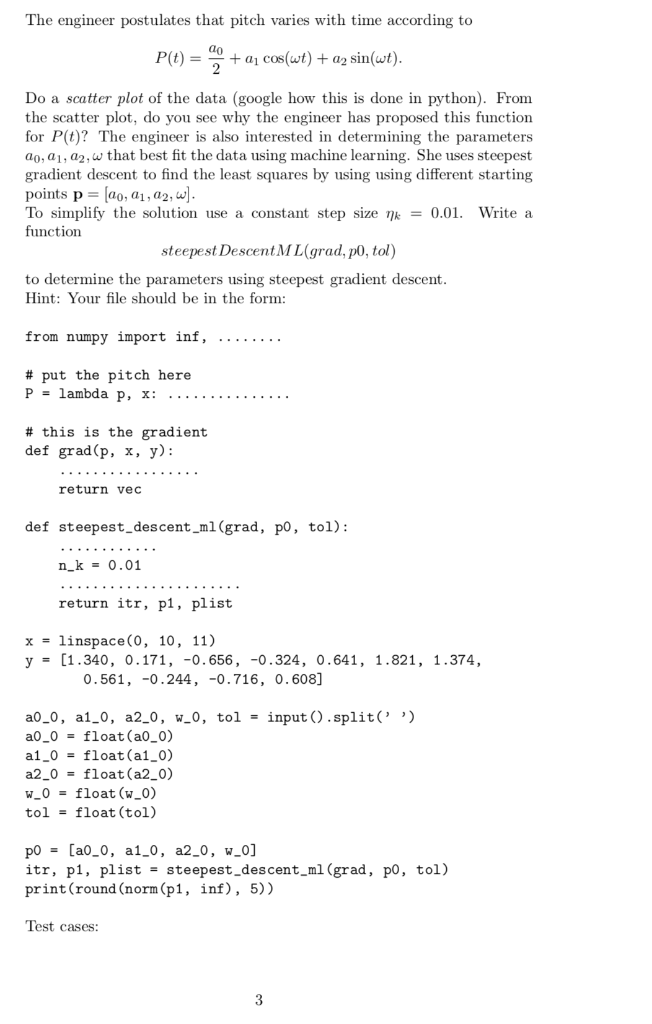Lab 2 Steepest Descent Machine Learning Due Friday
